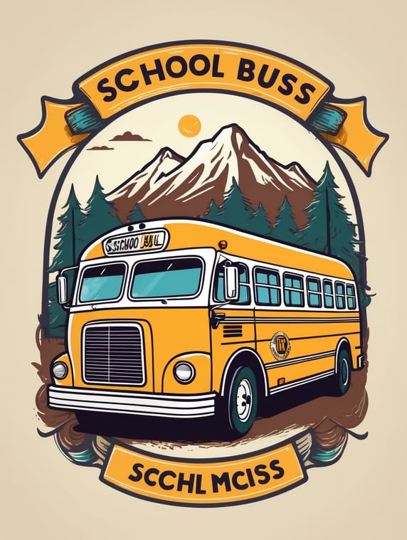 Premium Free ai Images | vector classic school bus with hand drawn ...