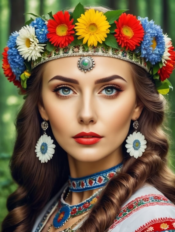 Premium Free ai Images | vintage poster of beautiful slavic womans face ...