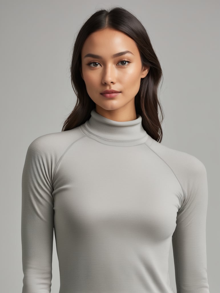 Premium Free ai Images | female model wearing thermal knit base layer ...