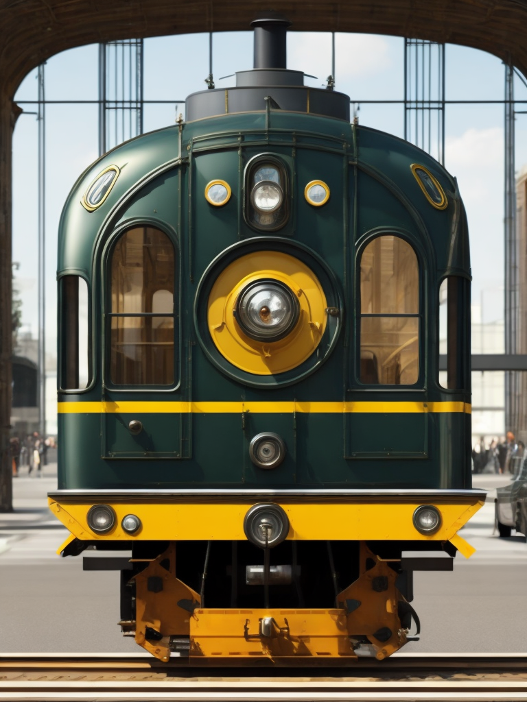 Premium Free ai Images | flat nose train locomotive on wheels art deco ...