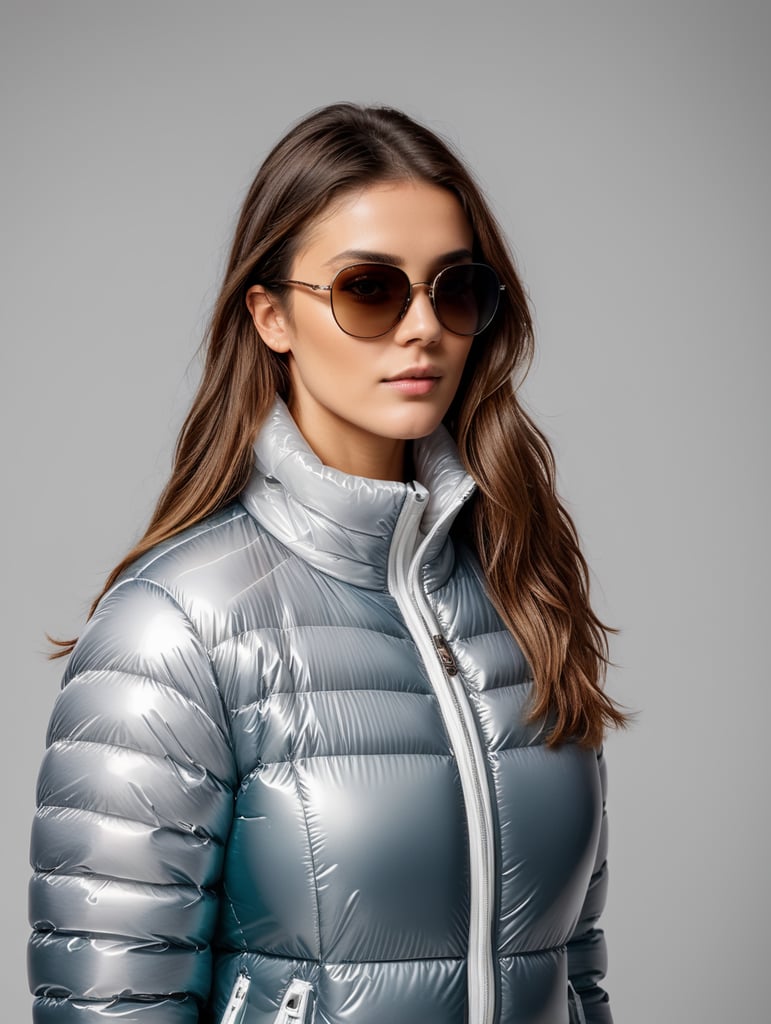 Premium Free ai Images | inflatable white minimalist womens puffer ...