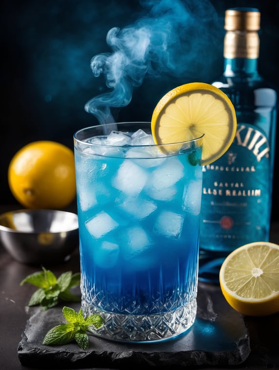 Premium Free ai Images | cocktail blue mist