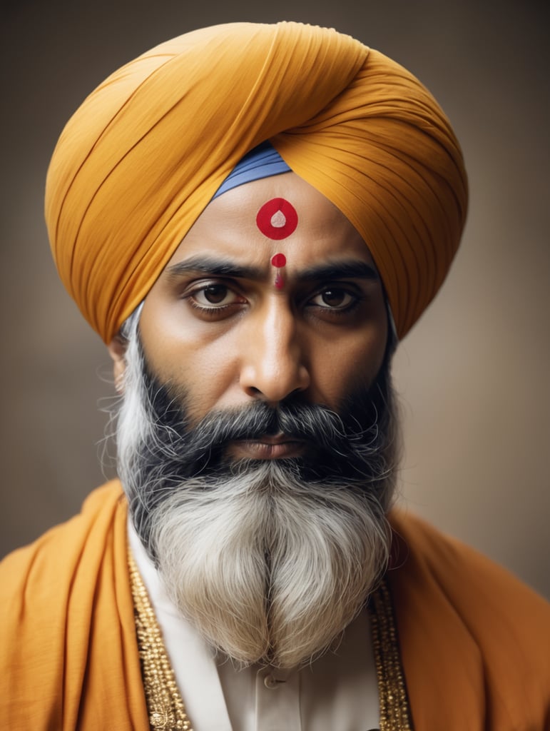 Premium Free ai Images | sikh saint contemplating