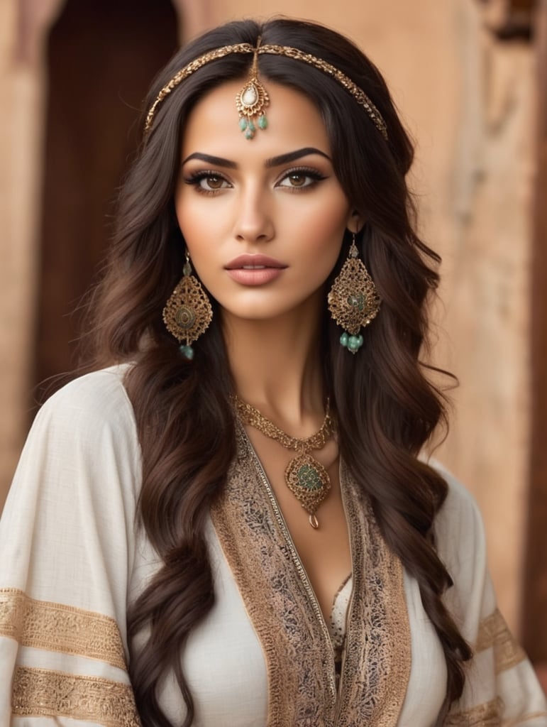 Premium Free ai Images | gorgeous prettiest mixed ethnic moroccan ...