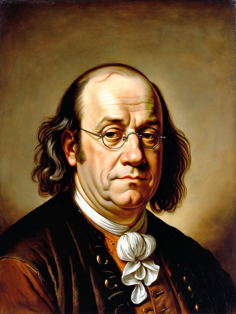 Premium Free ai Images | portrait of benjamin franklin by rembrandt ...