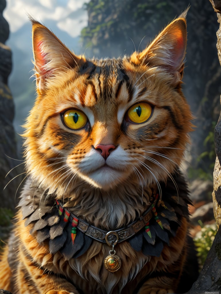 Premium Free ai Images | orrange cat scottish straight yellow eyes and ...