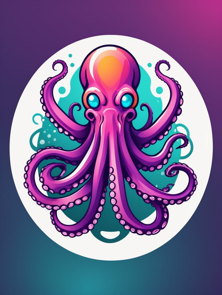 Premium Free ai Images | octopus logo bright colors gaming logo vector ...