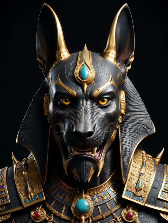 Premium Free ai Images | egyptian god anubis portrait hyper realistic ...