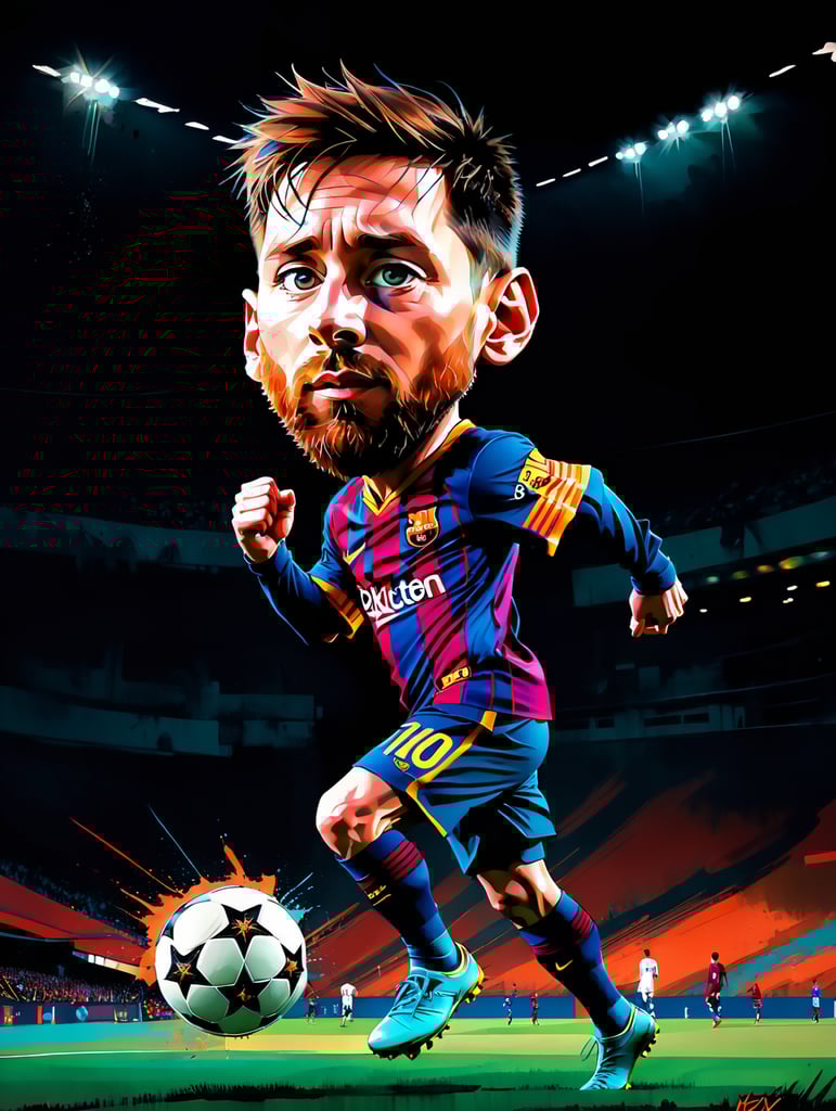 Lumenor AI Image Generation - messi con pateando el balon de futbol ...