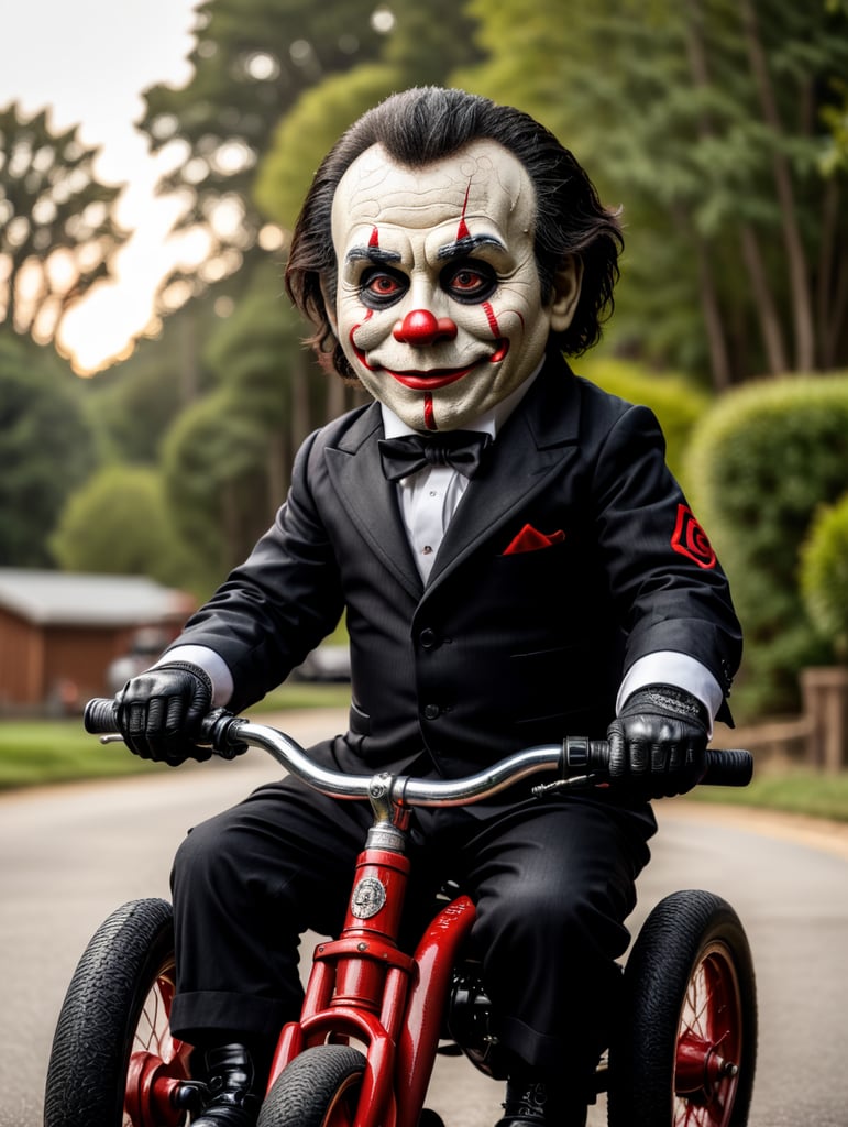 Premium Free ai Images | billy the puppet from the movie saw drifting ...