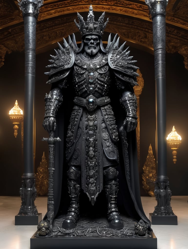 Premium Free ai Images | full body obsidian sculpture of the ruler of ...