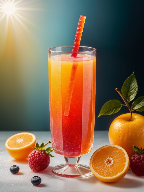 Premium Free ai Images | translucent frozen juice stick on stick bright ...