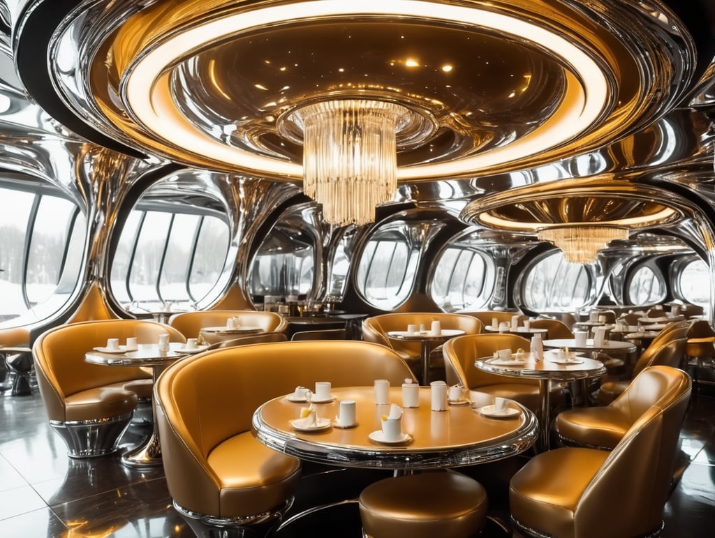 Premium Free ai Images | futuristic interior of ufo cafe alien interior ...