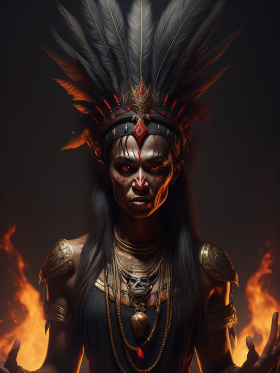Premium Free ai Images | full length portrait of witch doctor wearing ...