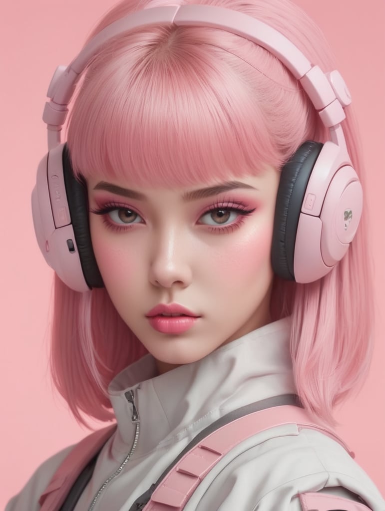 Premium Free ai Images | cyber girl pink