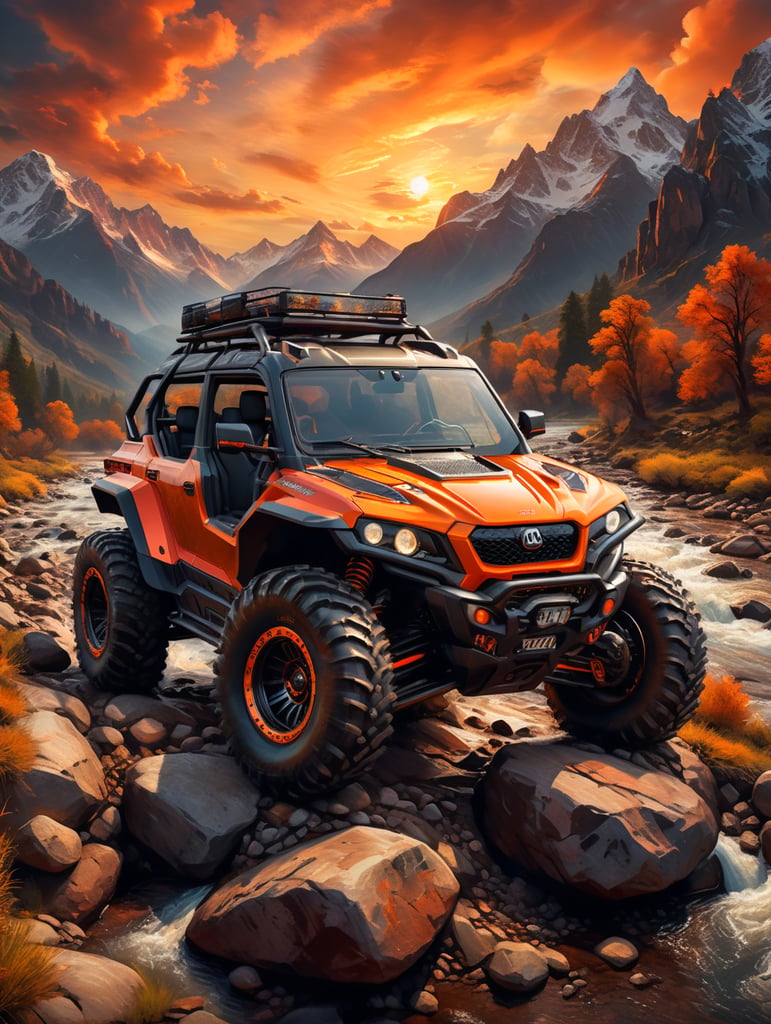 Premium Free ai Images | all terrain vehicle on the background of ...