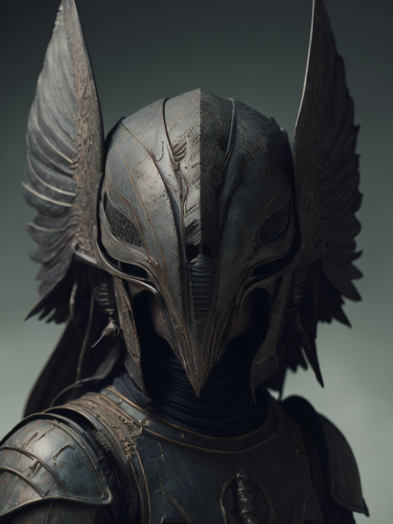 Premium Free ai Images | dark angels winged helmet
