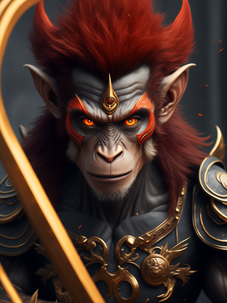 Lumenor AI Image Generation - monkey king wukong action
