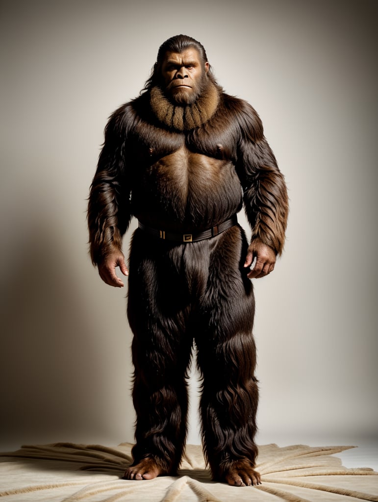 Premium Free ai Images | minimalist sasquatch haute couture full body ...