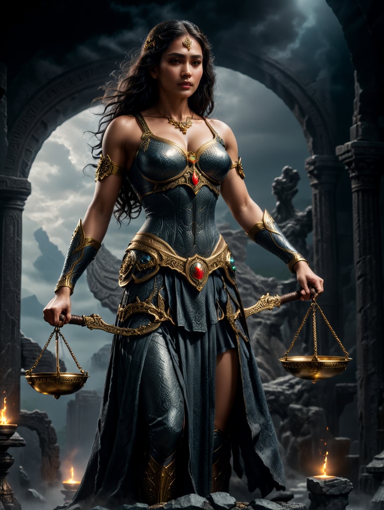 Premium Free ai Images | justice goddess holding balance scales