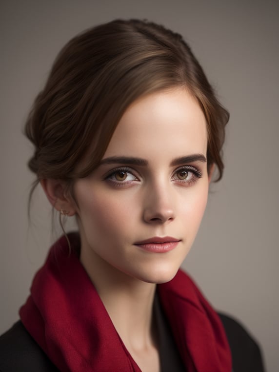 Premium Free ai Images | portrait of emma watson wearing black blouse ...