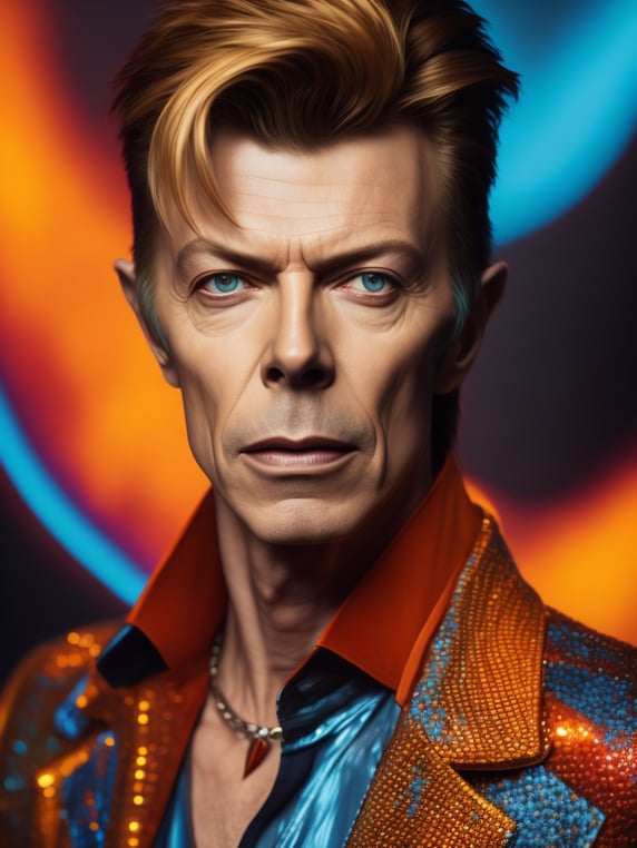 Premium Free ai Images | portrait of david bowie bright and saturated ...