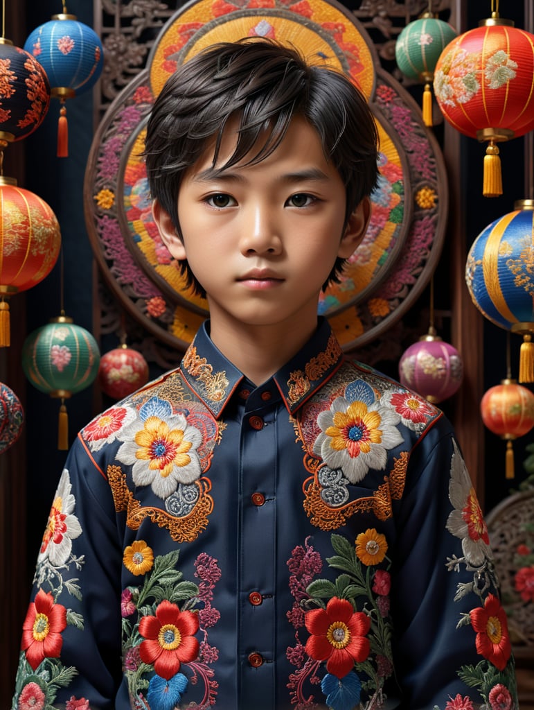 Premium Free ai Images | young japanese boy stands proudly in his ...