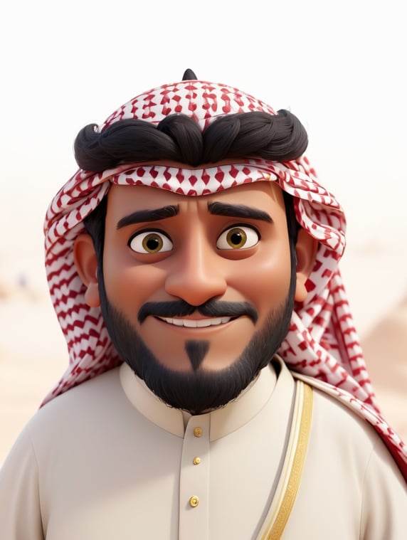 Premium Free ai Images | cartoon saudi man