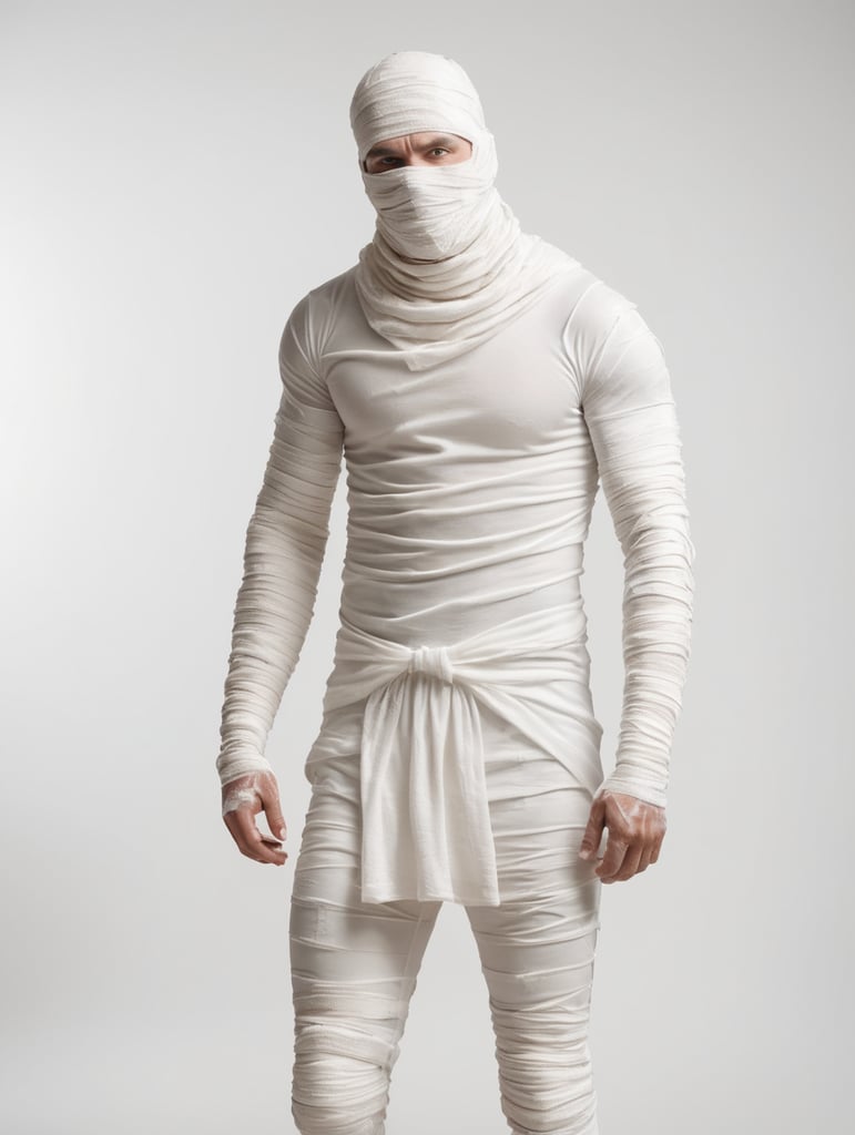 Premium Free ai Images | photograph of man covered in bandages with ...