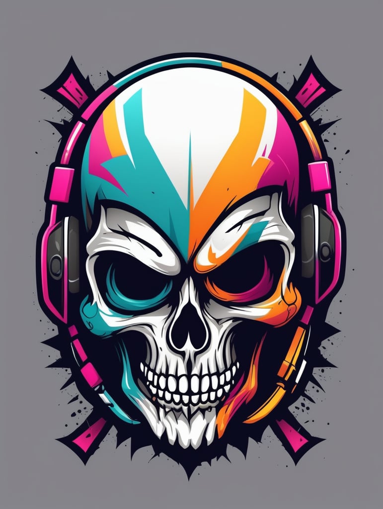 Premium Free ai Images | vector punk skull mascot logo bright colors ...