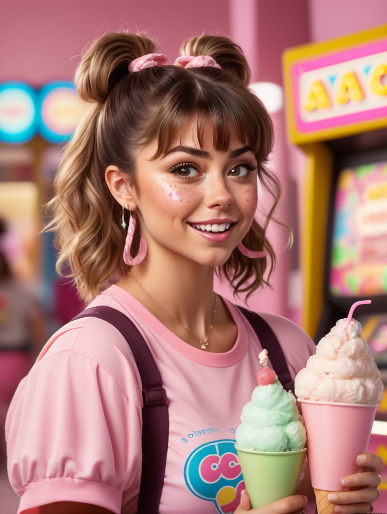 Premium Free ai Images | sarah hyland is big chested girl with fluffy ...