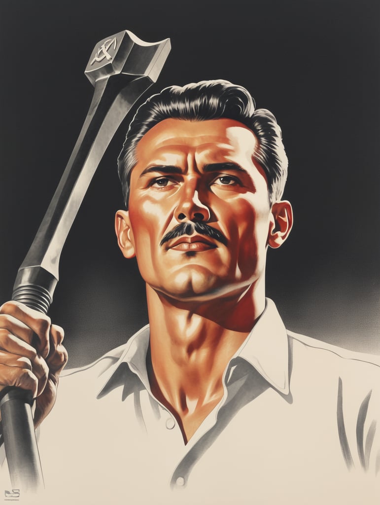 Premium Free ai Images | soviet propaganda poster drawing