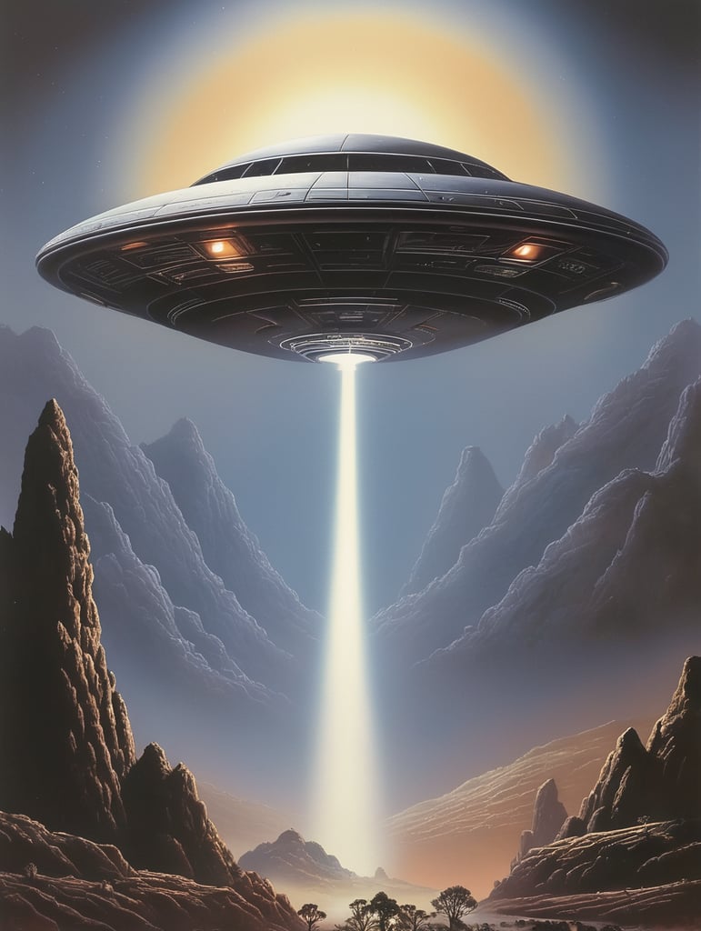 Premium Free ai Images | ufo heavy metal art