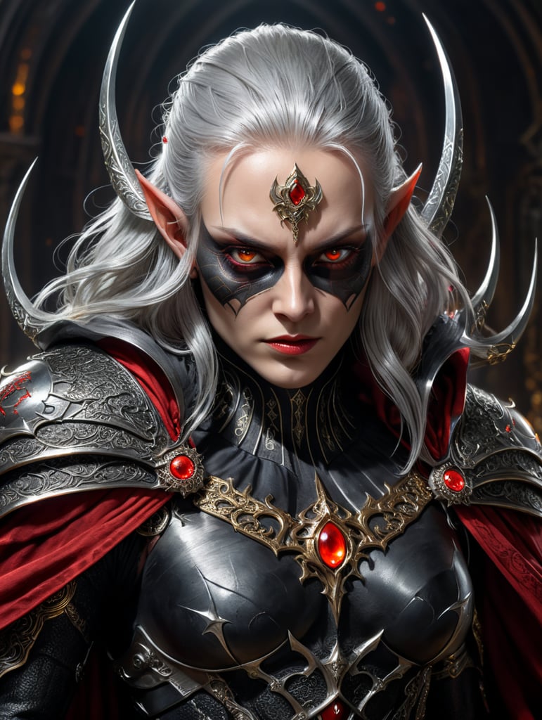 Premium Free ai Images | black sword wielding wizard dark elf red eyes ...