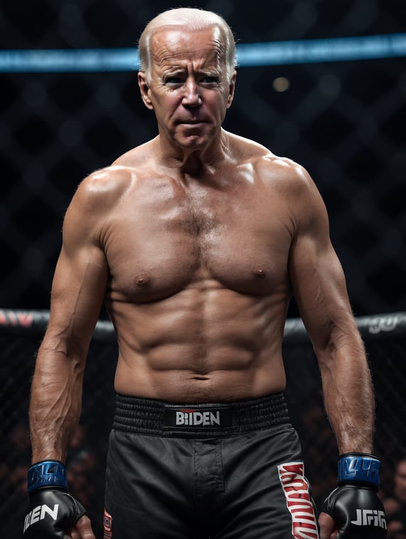 Premium Free ai Images | joe biden as mma fighter