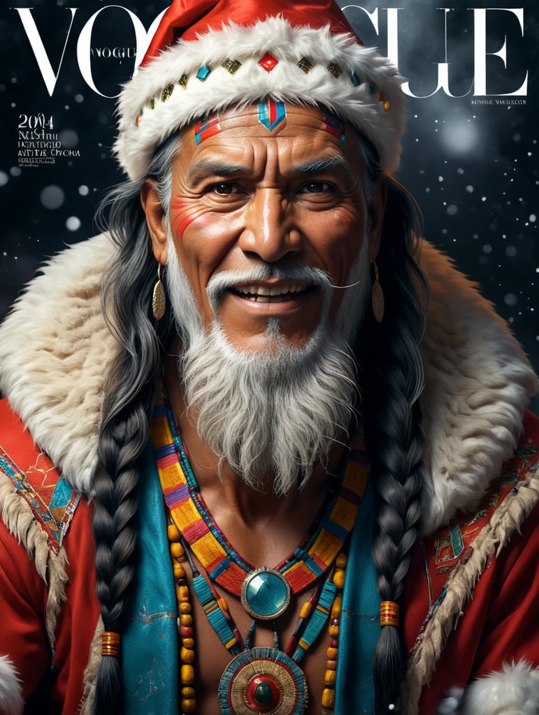 Premium Free ai Images | happy new year native american santa on the ...