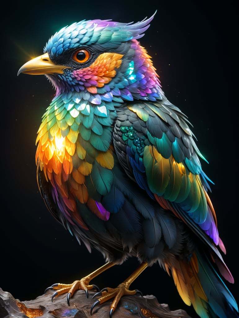 Premium Free ai Images | iridescent bird bird with feathers that ...