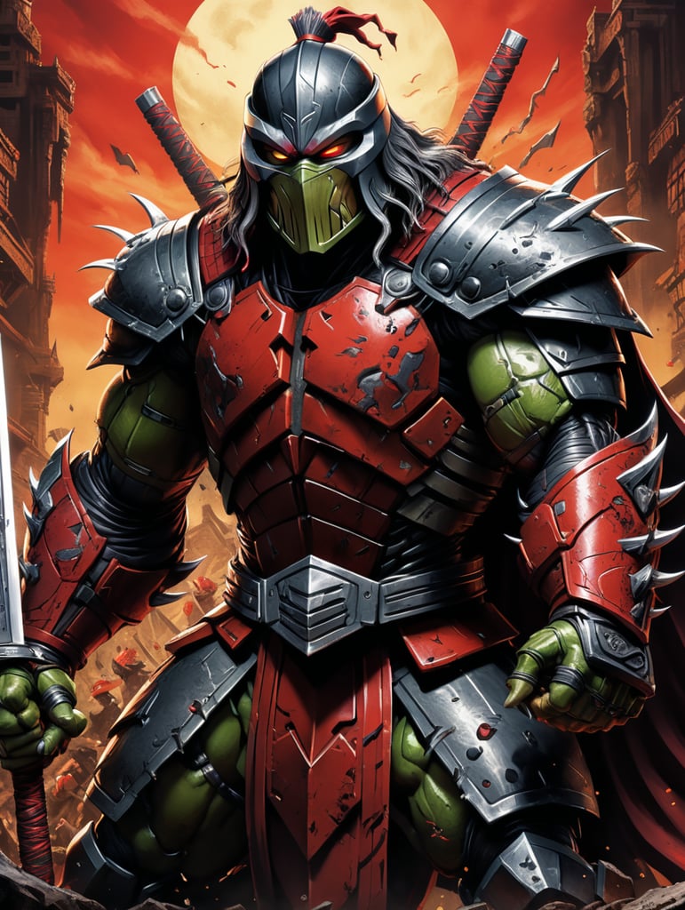 Premium Free ai Images | detailed illustration of shredder from tmnt in ...