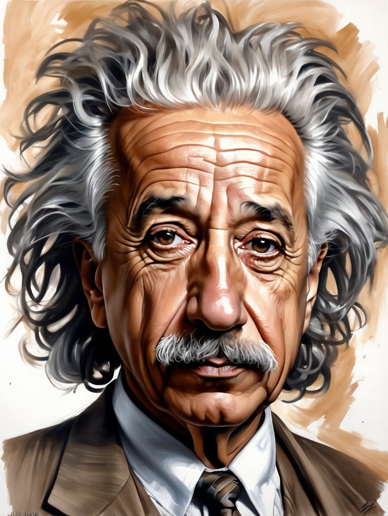 Premium Free ai Images | albert einstein drawing in the style of iconic ...