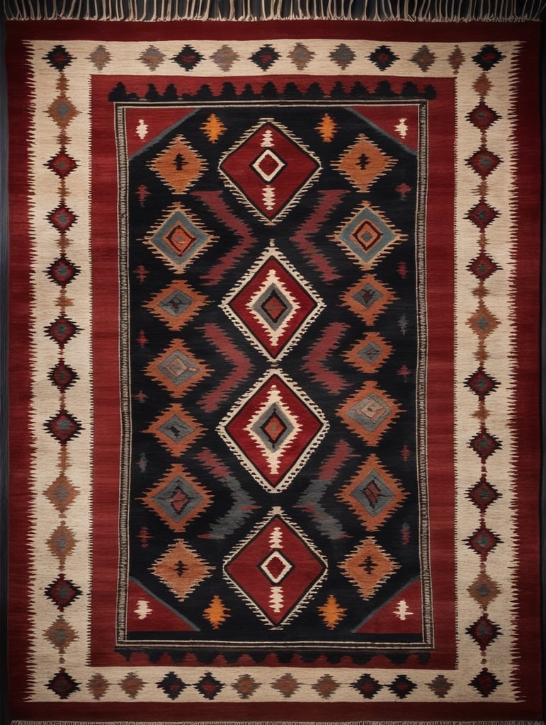 Premium Free ai Images | texture old western native american rug dark ...