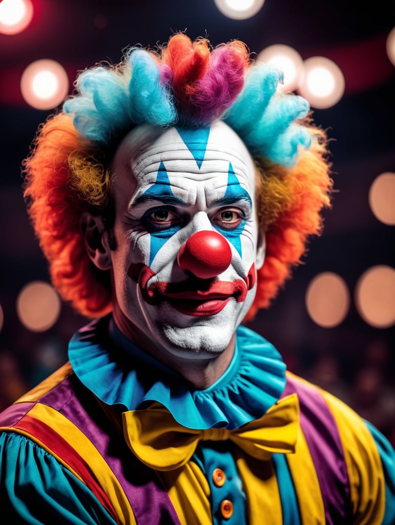 Premium Free ai Images | clown at the circus low color contrast