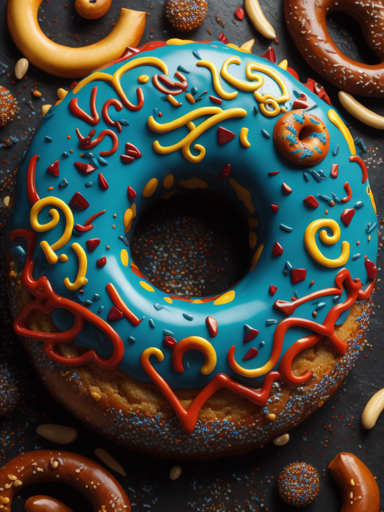 Premium Free ai Images | donut doodle art