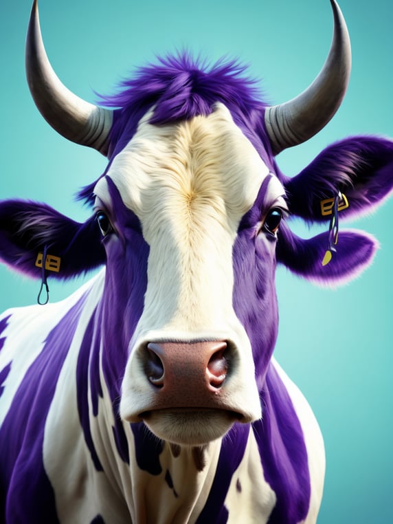 Premium Free ai Images | purple cow portrait sharp details cow focus ...