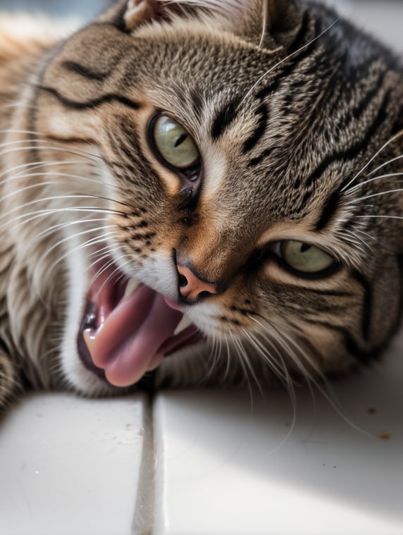 Premium Free ai Images | gato deitado com lingua pra fora estilo hq ...
