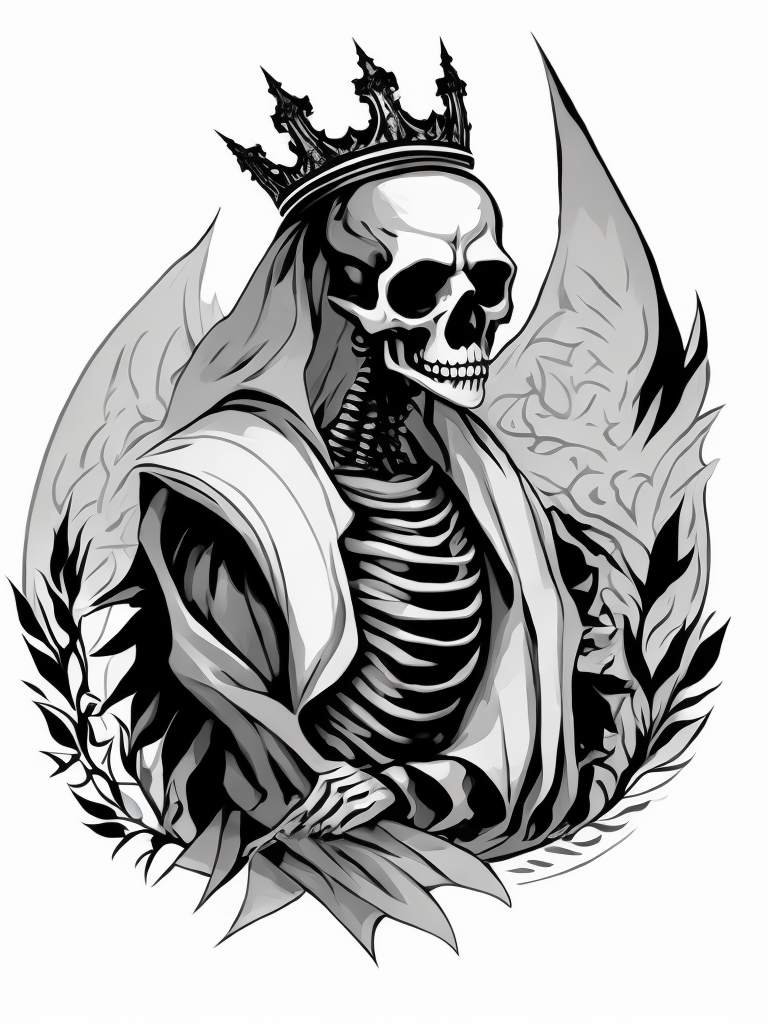 Lumenor AI Image Generation - vector art of queen skeleton tattoo ...
