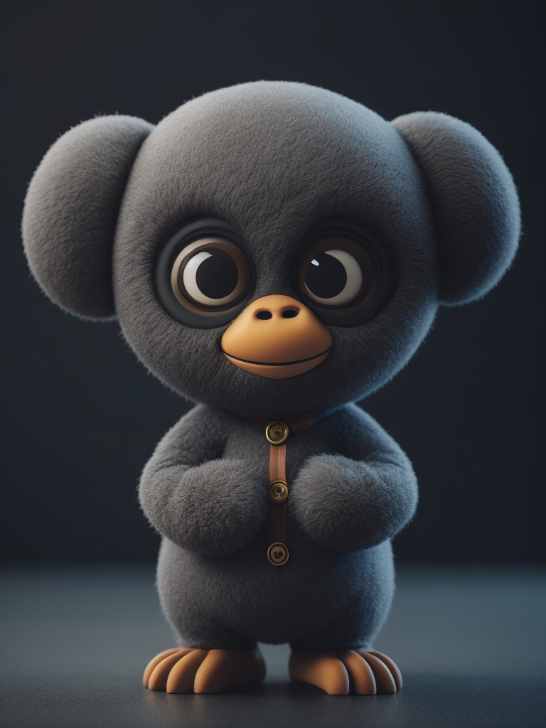 Lumenor AI Image Generation - cartoon cute fluffy cheburashka with two ...