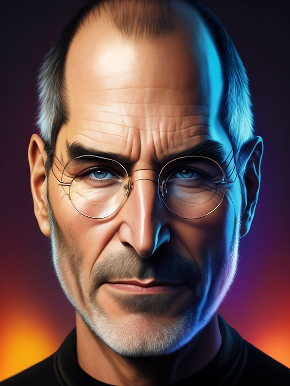 Premium Free ai Images | portrait of steve jobs bright and saturated ...