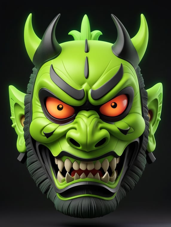 Premium Free ai Images | illustration of demon mask demon samurai mask ...