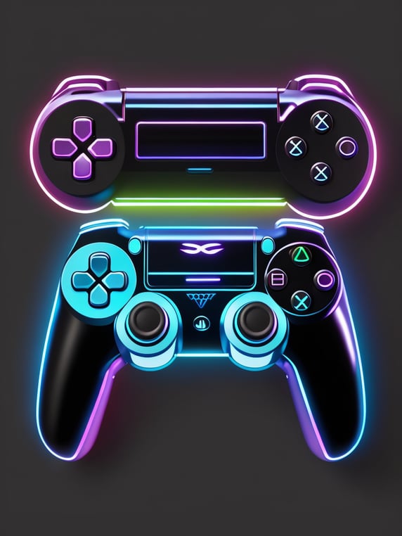 Premium Free ai Images | design futuristic neon colored gaming ...