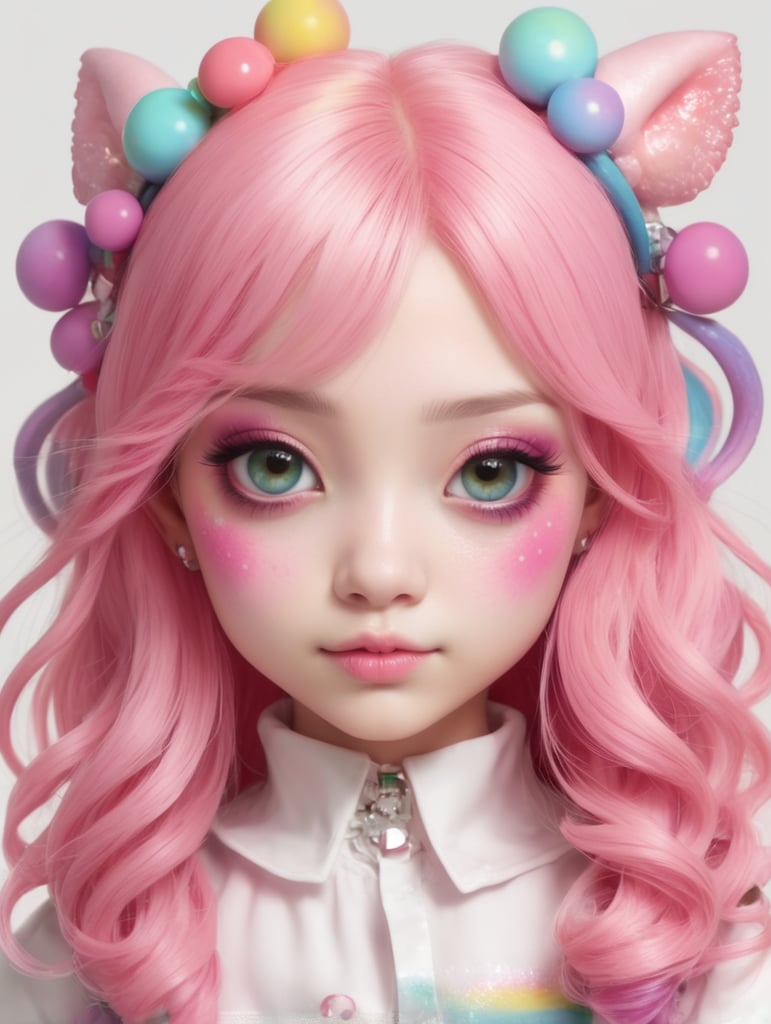 Premium Free ai Images | splatoon axolotl girl pop star pink white and ...